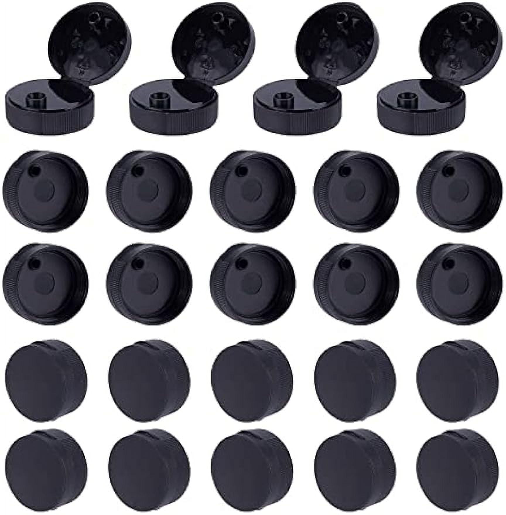 24pcs Caps 38-400 Black Flip Top Caps With 0.3 Inch Orifice Round ...