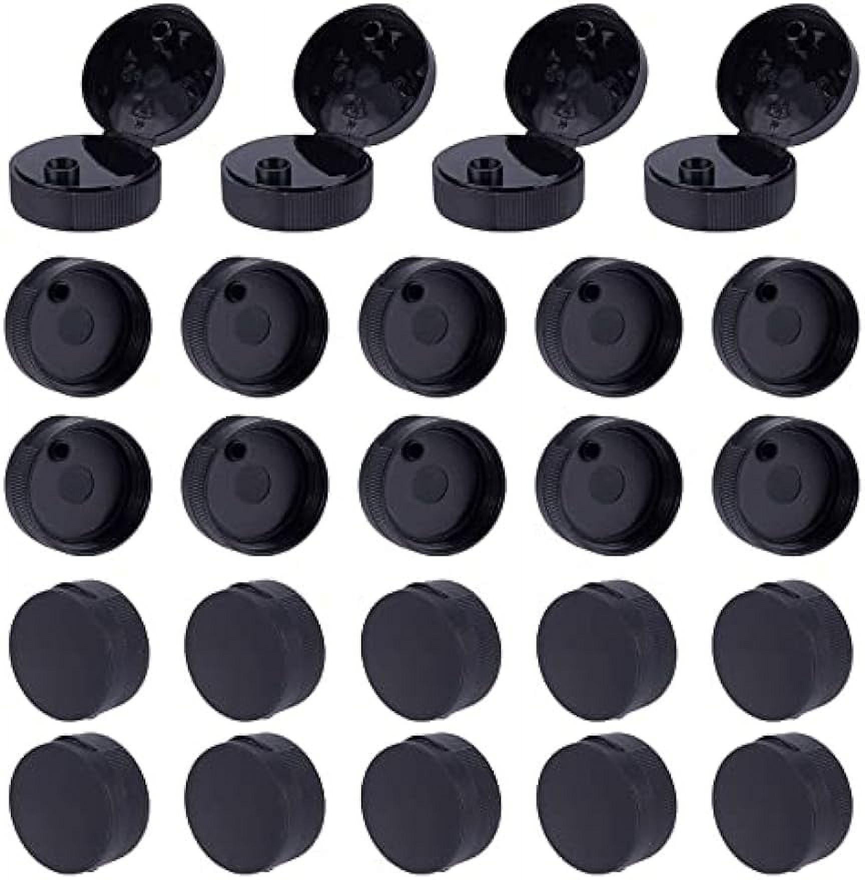24pcs Caps 38-400 Black Flip Top Caps With 0.3 Inch Orifice Round ...