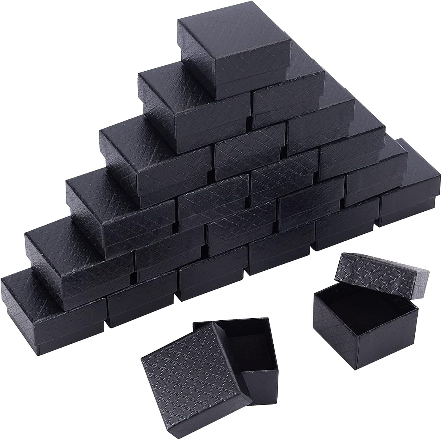 24pcs Cardboard Jewelry boxes with Black Sponge for Jewelry Gift ...