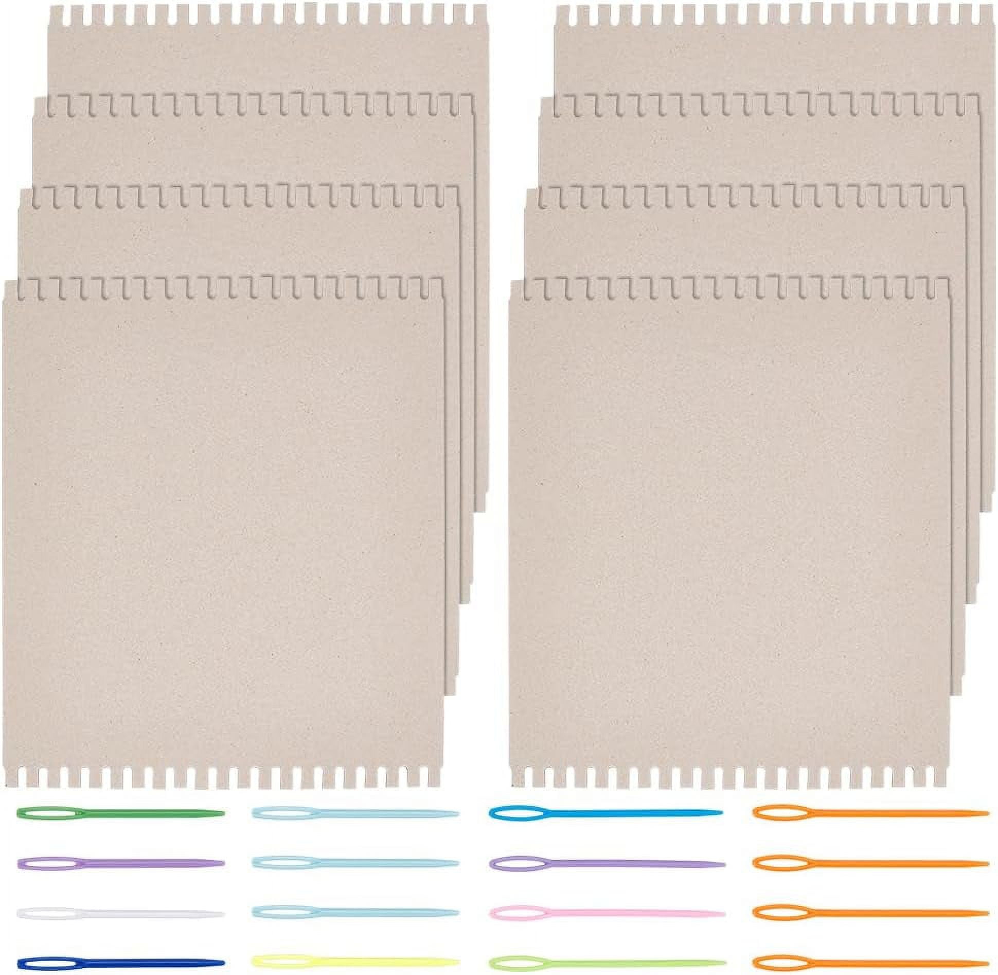 24pcs Cardboard Weaving Looms Kit Include 8pcs Wide Notch Weaving Looms ...