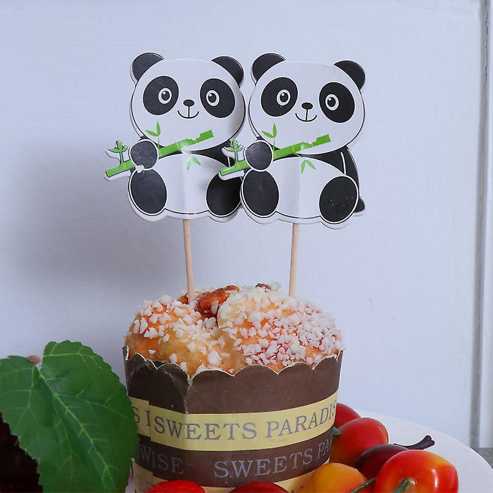 24pcs Cartoon Cake Toppers Lovely Panda Pattern Cake Toppers Party ...