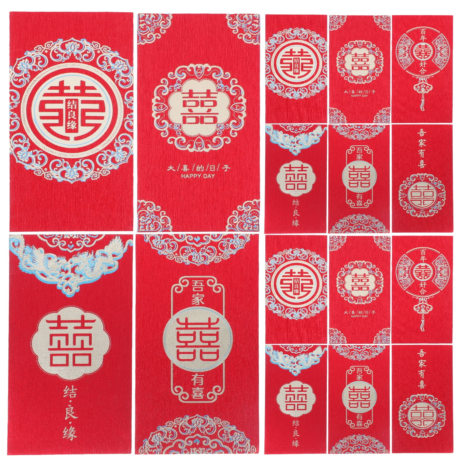 24pcs Chinese Wedding Red Lucky Money Envelopes Bao Li Xi Tet Year Of
