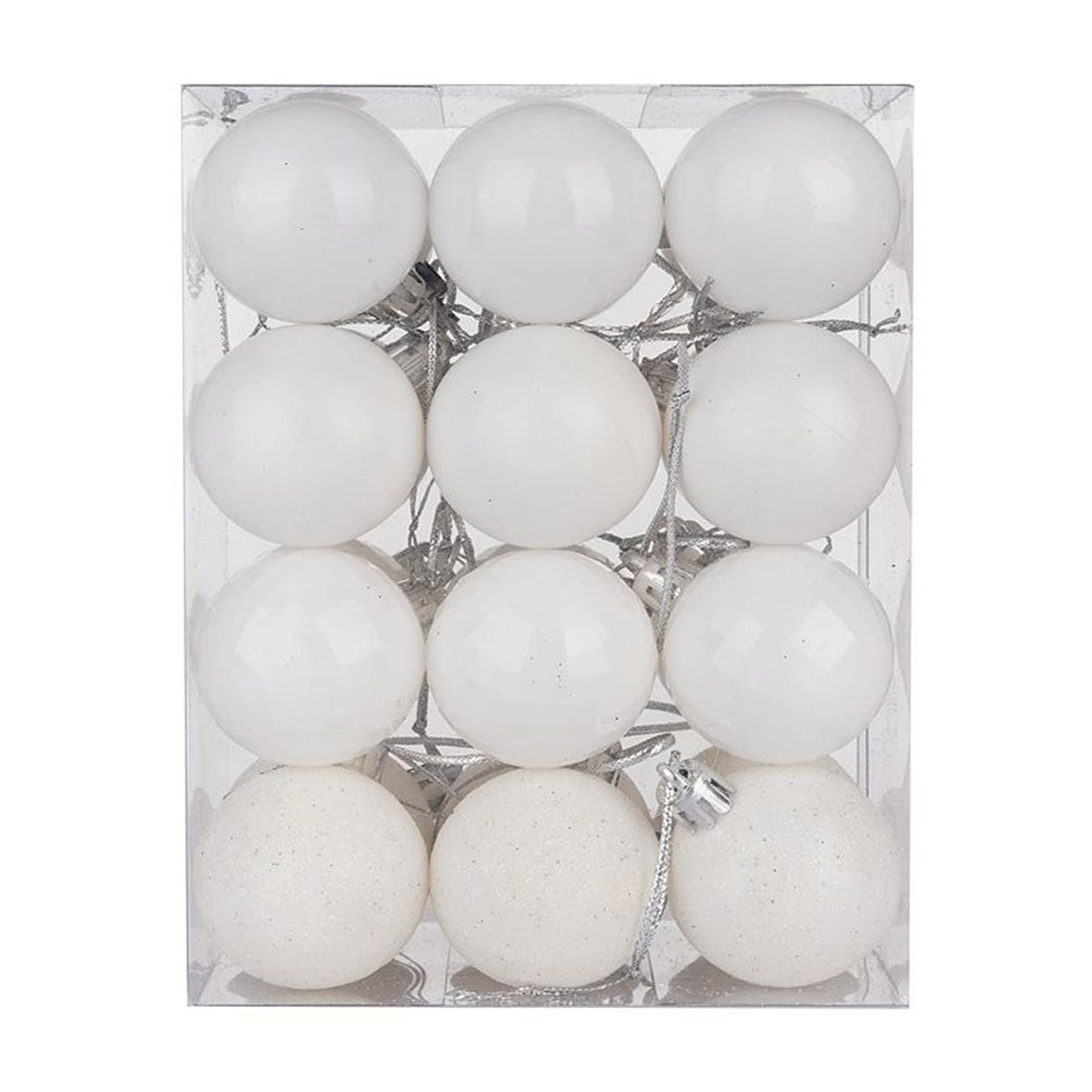 24pcs Christmas Tree Decorations - 1.57in Shiny, Matte & Glitter Powder ...