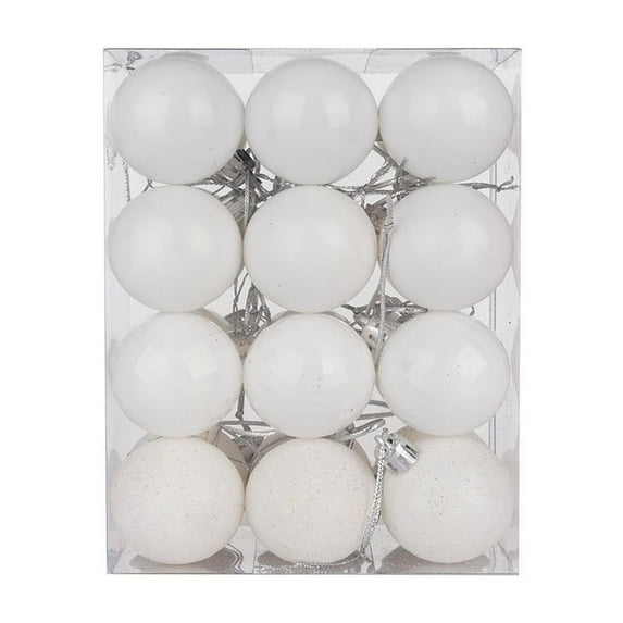 24pcs Christmas Tree Decorations - 1.57in Shiny, Matte & Glitter Powder ...