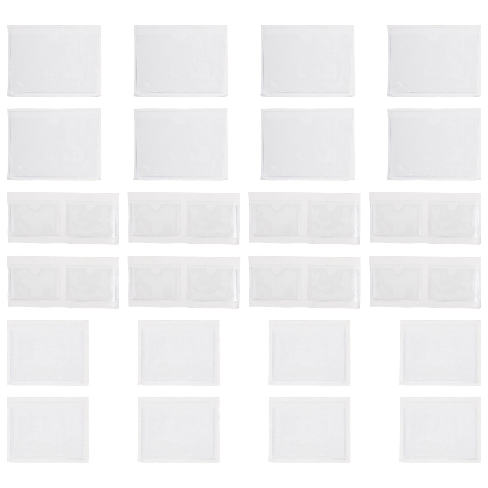24pcs Clear Adhesive Pockets Holder Clear Cards Pocket Protector Label ...