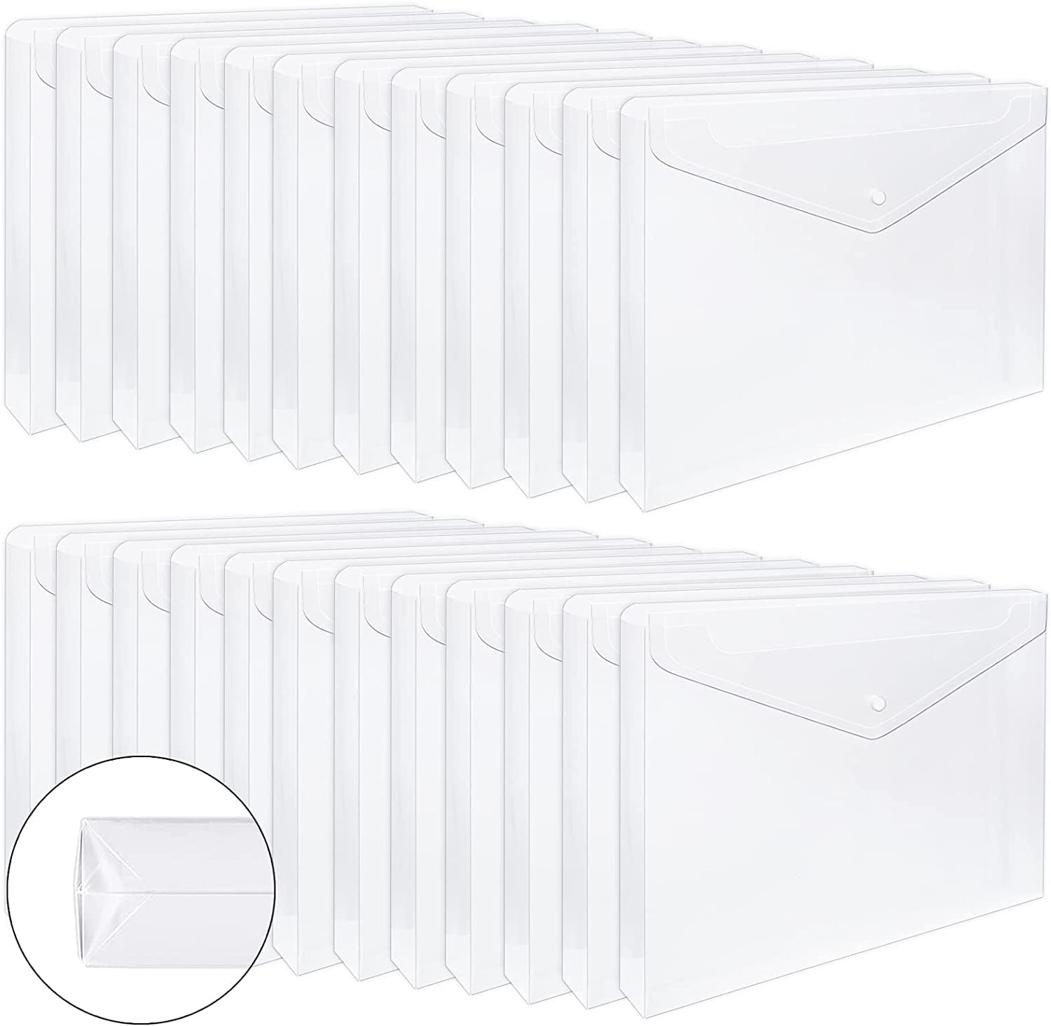 24pcs Clear Envelopes, Expandable Folders for Documents and Waterproof ...