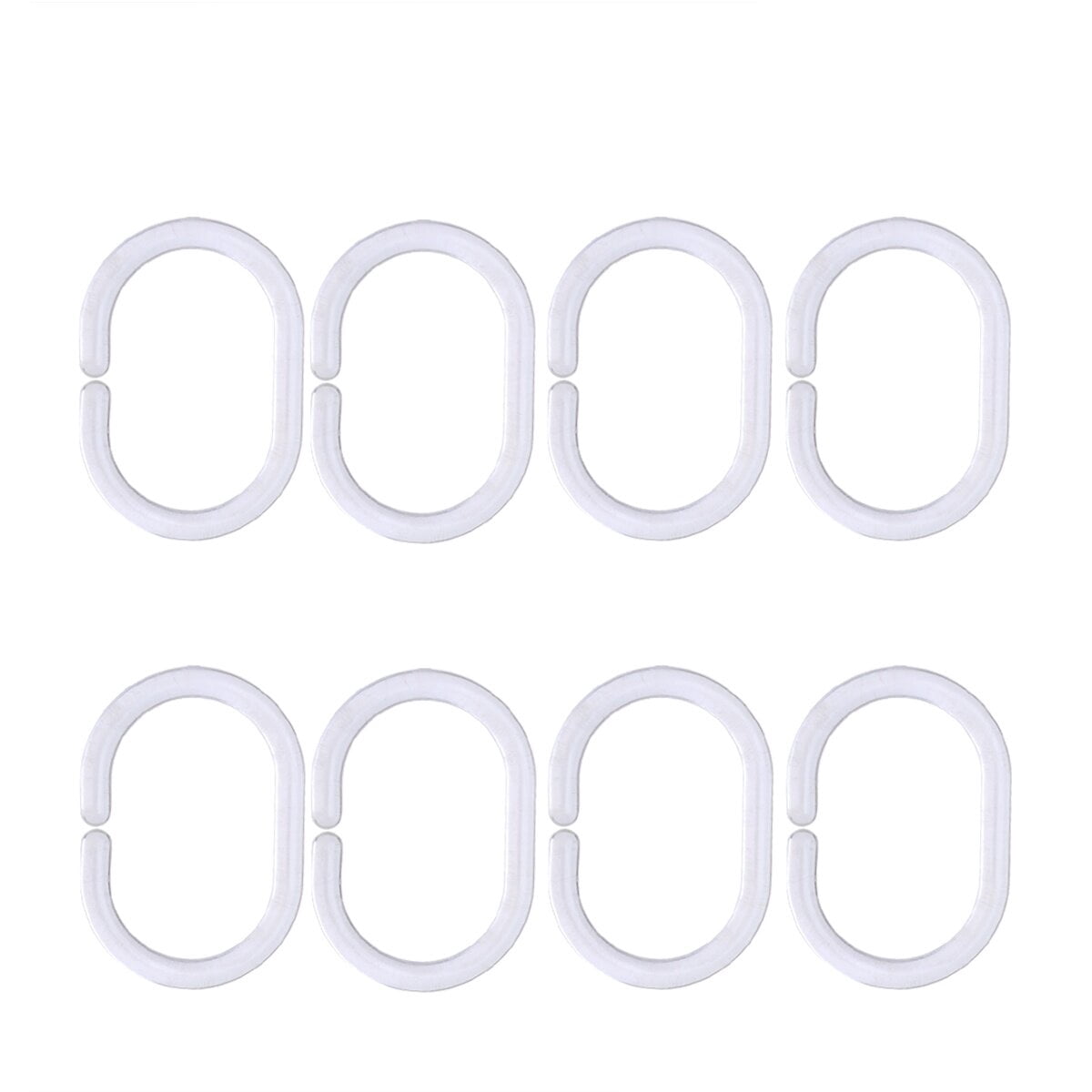 24pcs Clear Plastic Shower Curtain Rings C Shape Hooks - Walmart.com