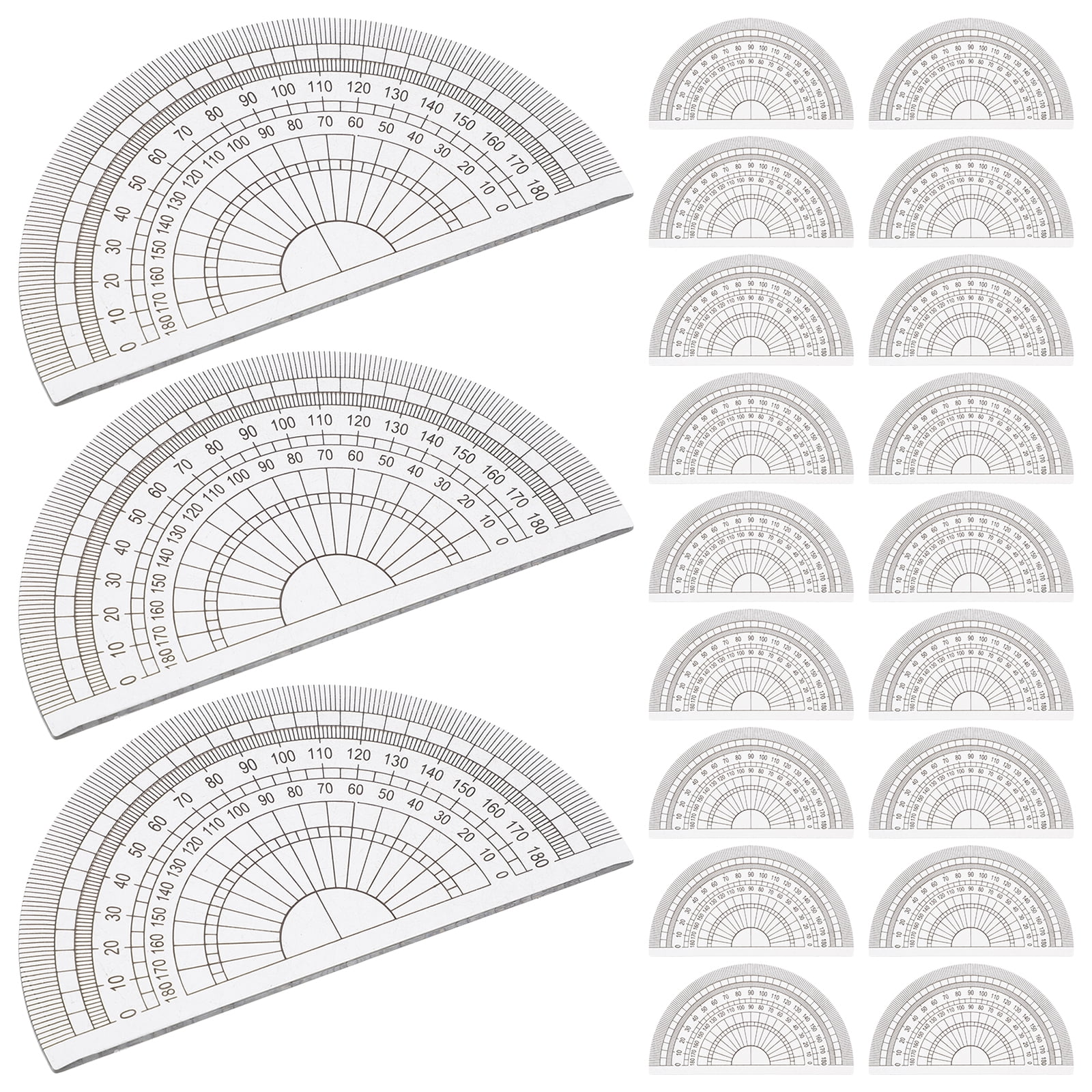 24pcs Clear Protractors Plastic Protractors Half Circle Protractor 180 ...