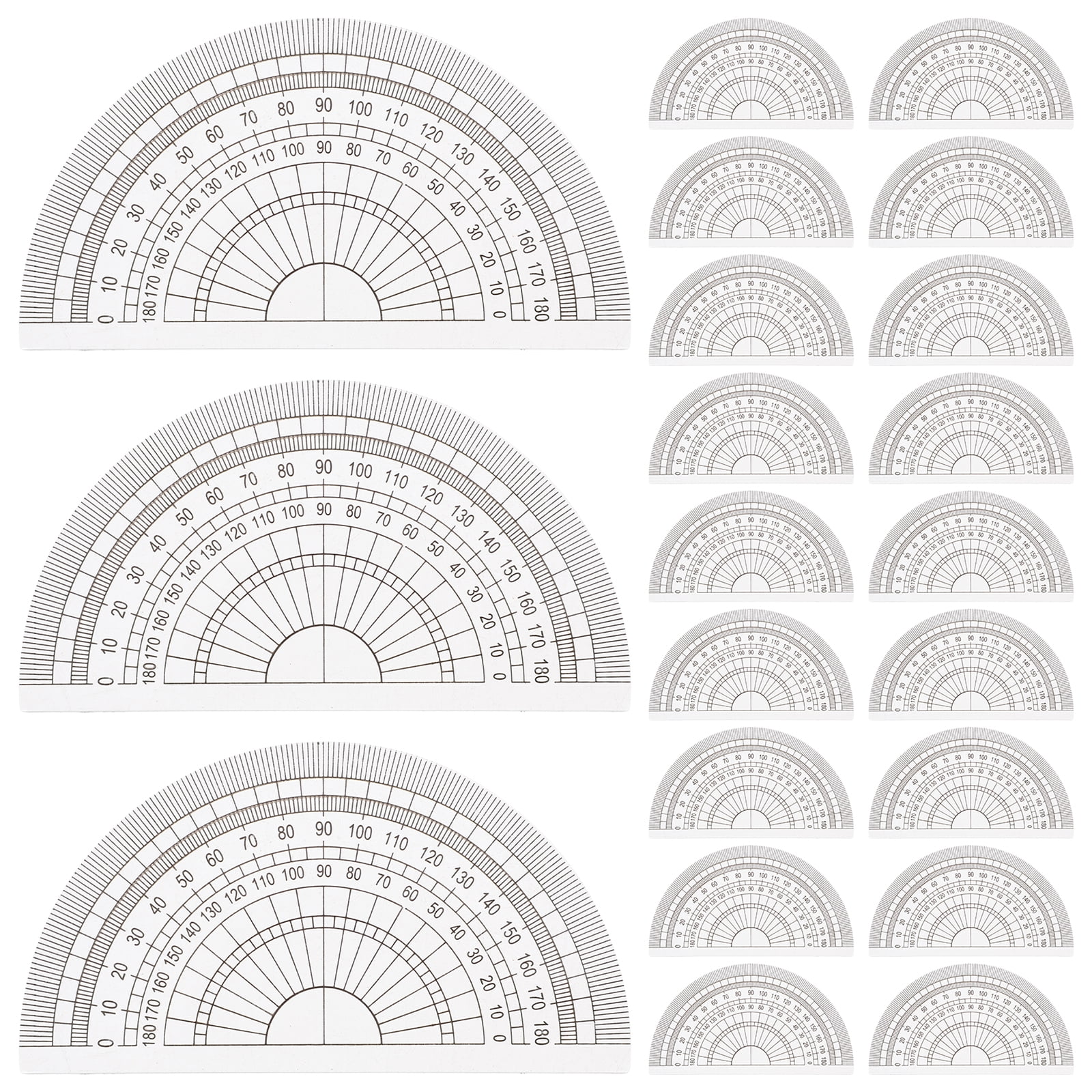 24pcs Clear Protractors Plastic Protractors Half Circle Protractor 180 ...