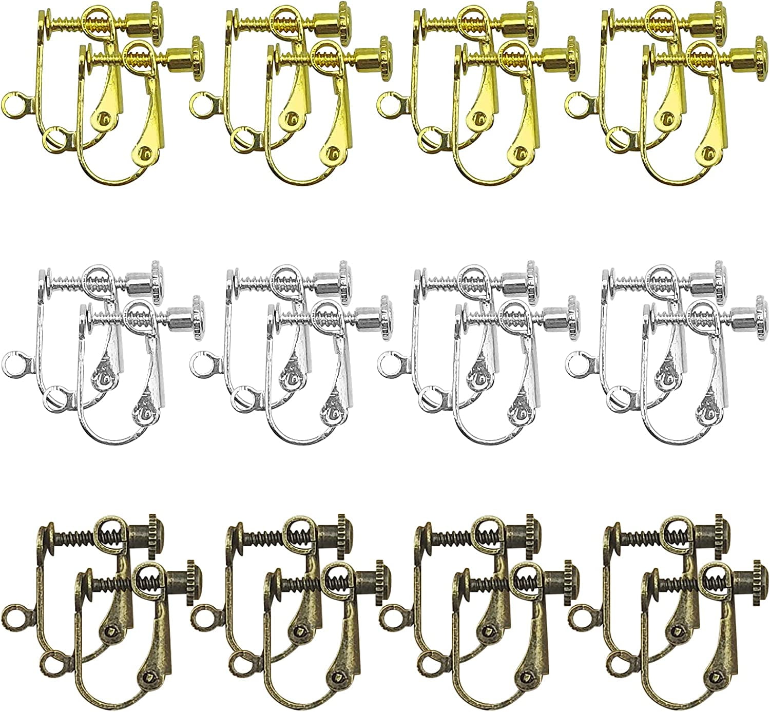 24pcs Clip-on Earrings Converter Components with Easy Open Loop Earring ...