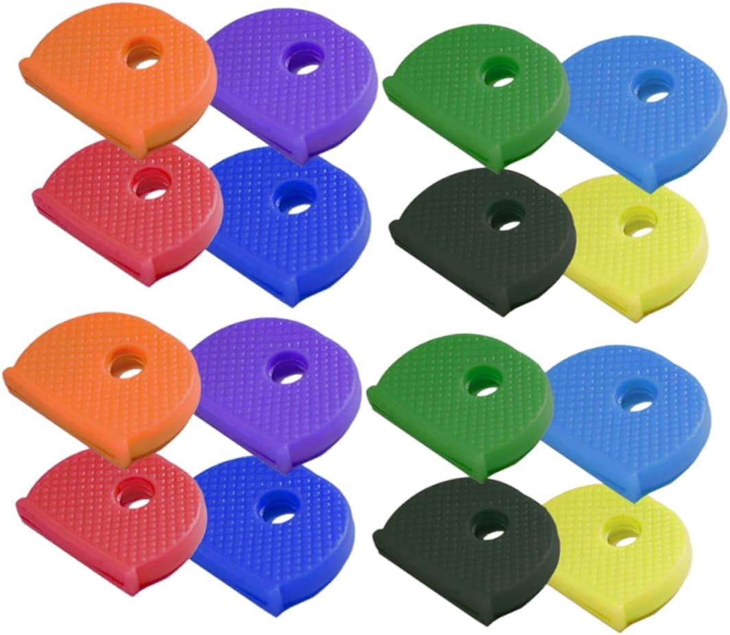24pcs Colored Labels Plastic Tags Key Tags with Rings Key id Covers ...