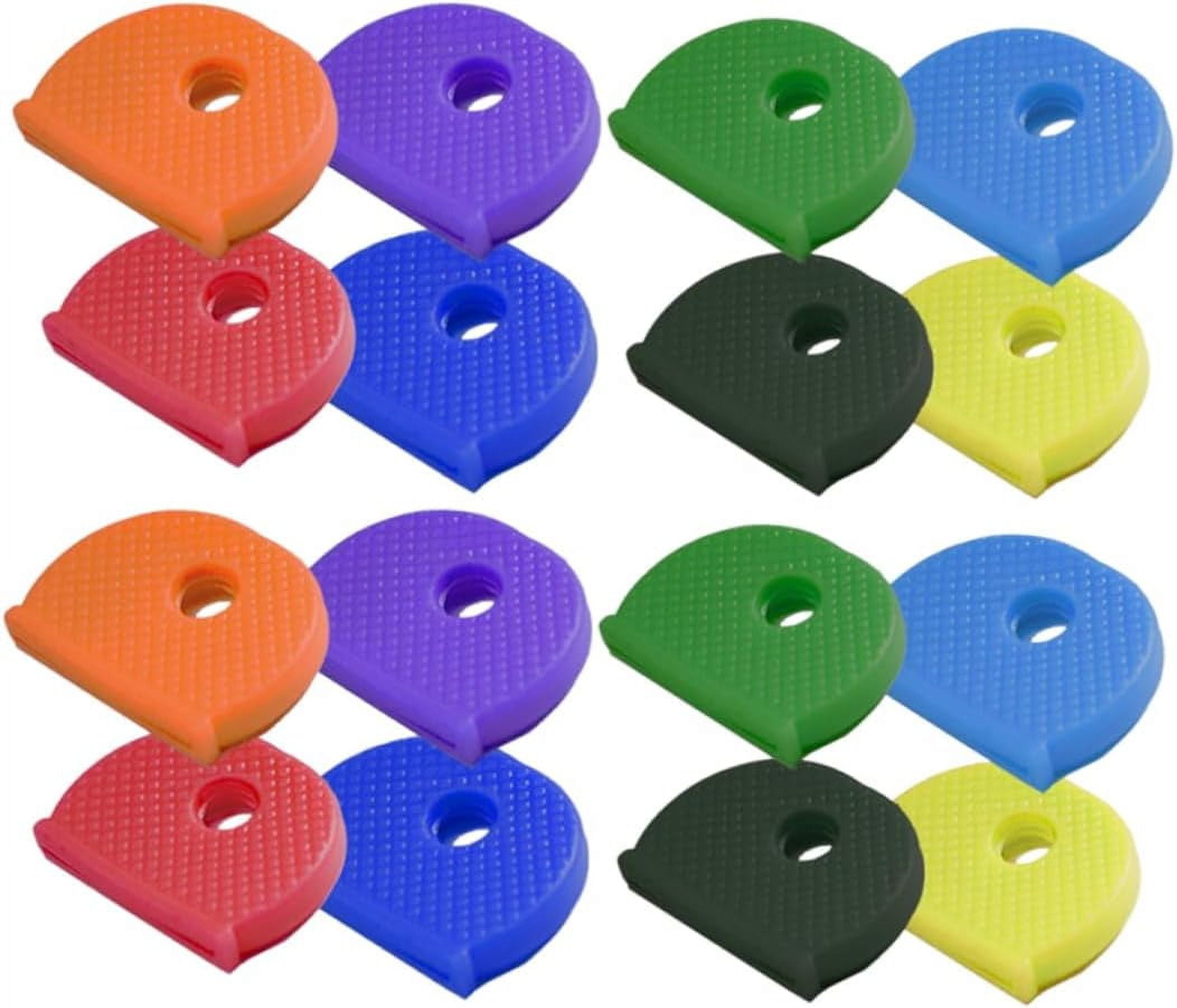 24pcs Colored Labels Plastic Tags Plastic Key Caps Key Tags with Rings ...