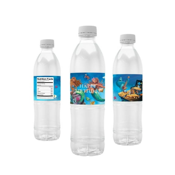 24pcs Decorations Water Bottle Labels and Stickers for Princess Ariel ...