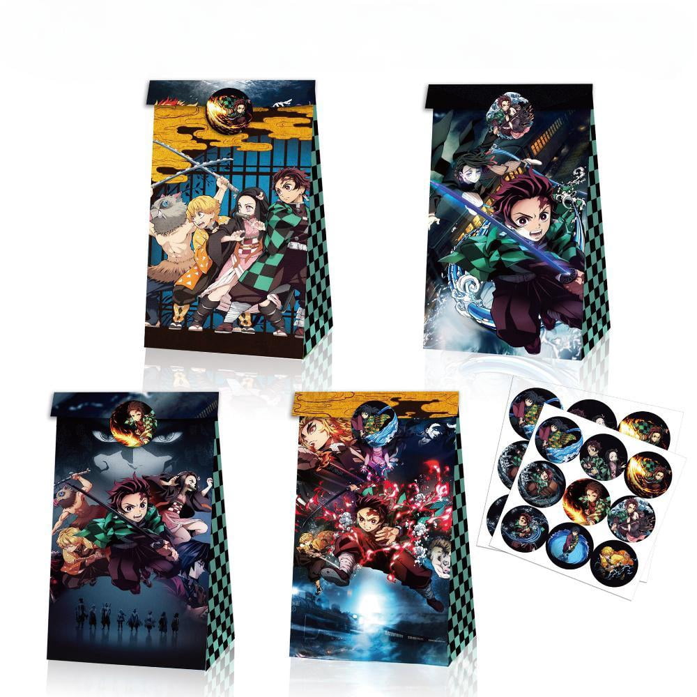 24pcs Demon Slayer Party Favor Bags – Demon Slayer Pastel Gift Bags ...