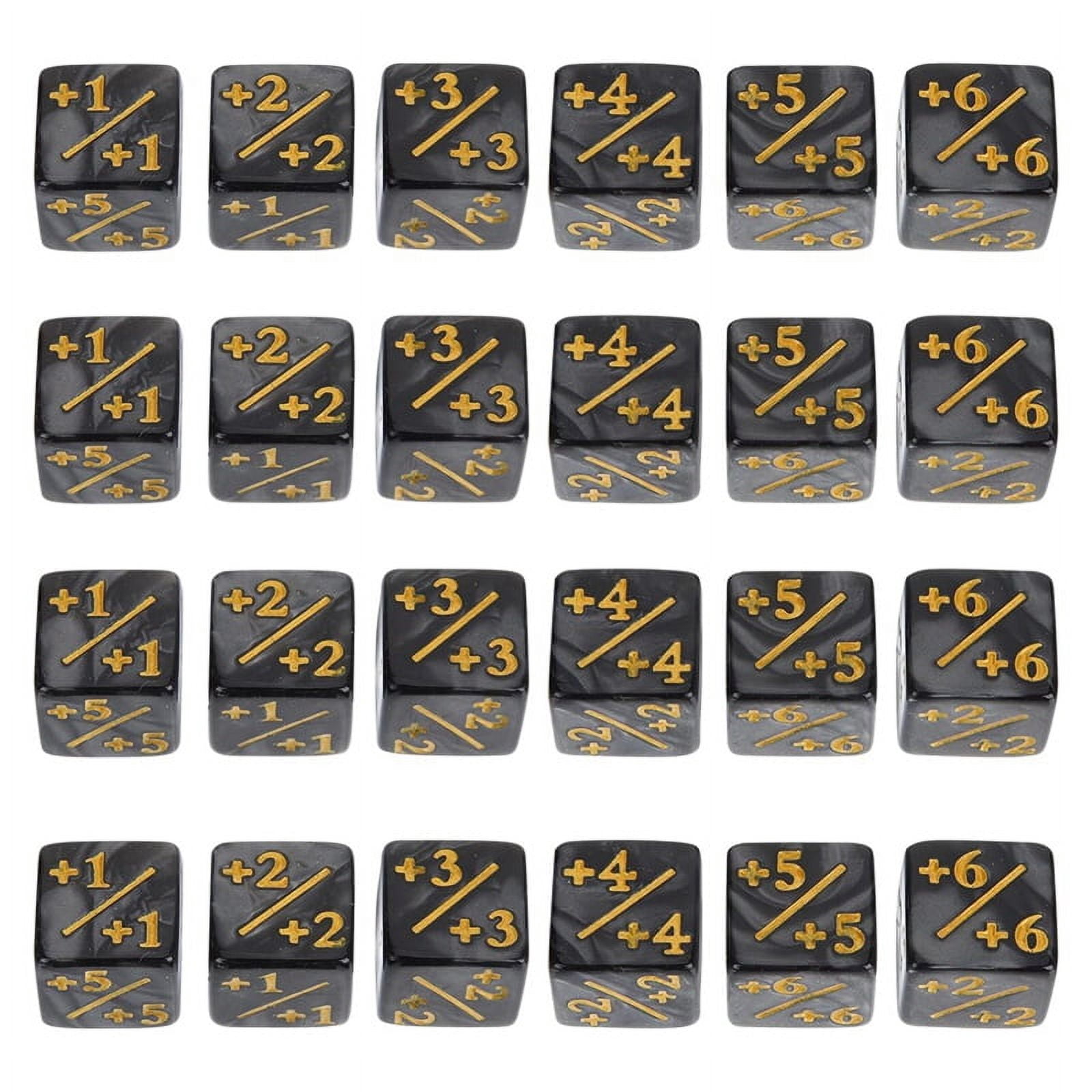 24pcs Dice Counting Tokens Acrylic Squares Positive Negative Card Game ...