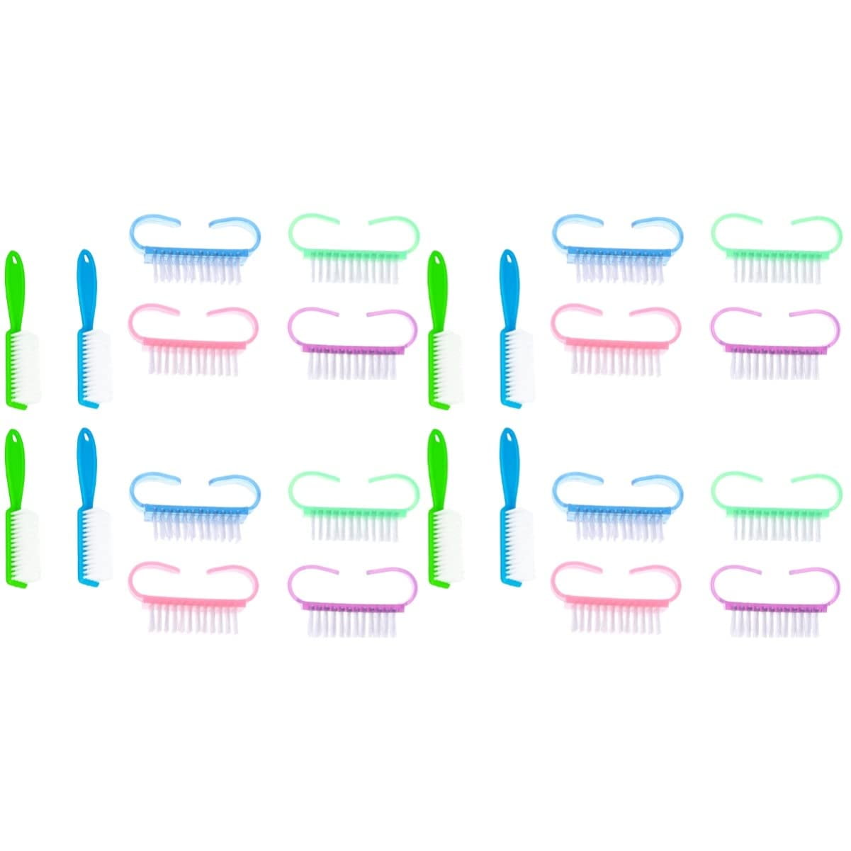 24pcs Each Handle Cleaner Nail Fingernail Scrubbing Mini Women Pedicure ...