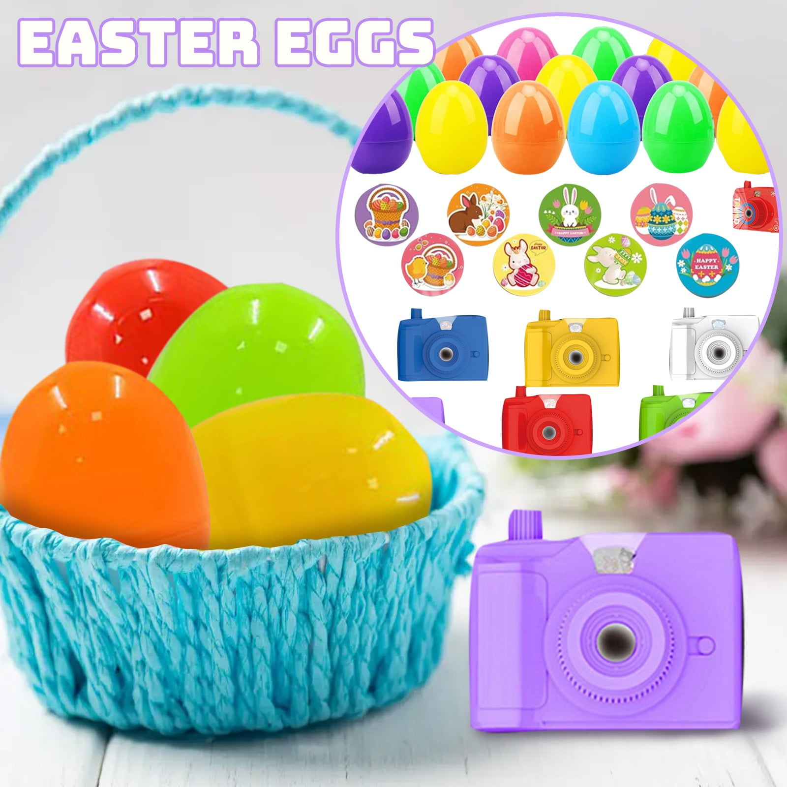 24pcs Easter Egg Camera Toy Set - 12 Eggs + 12 Mini Cameras, DIY Party ...