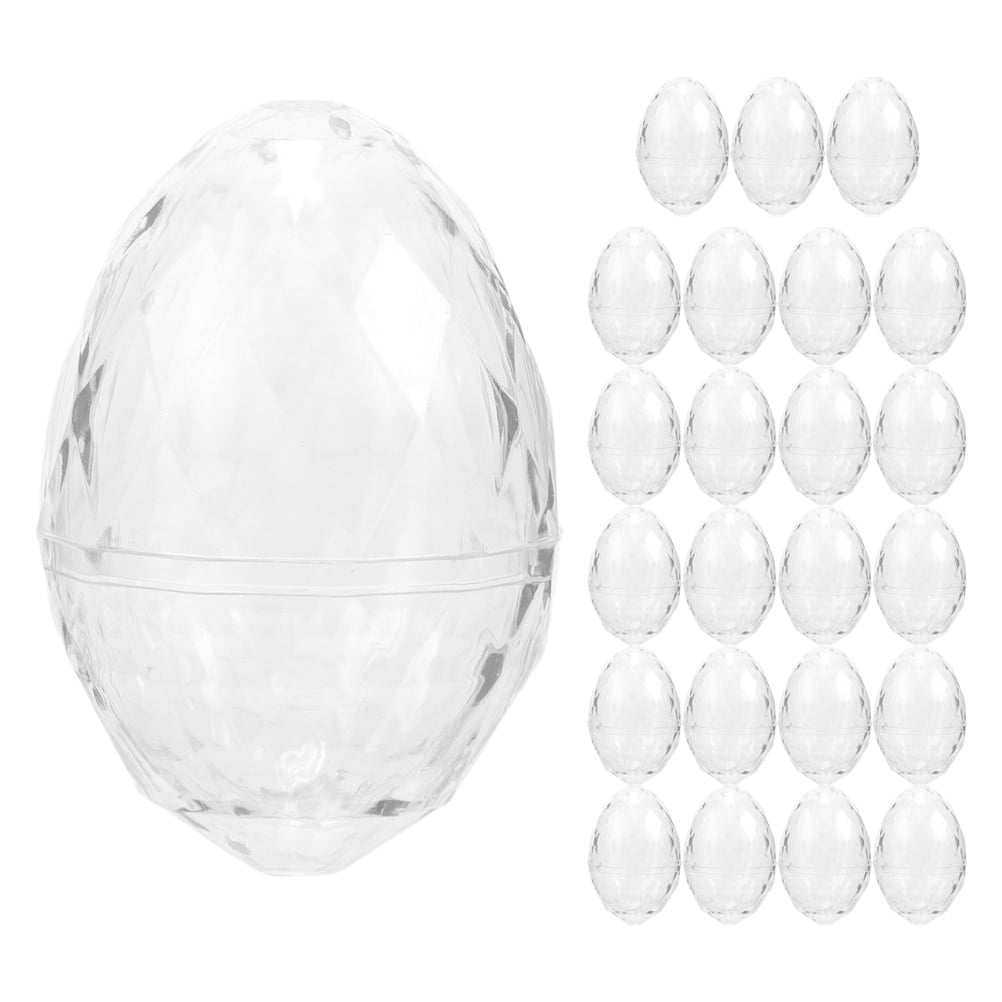 24pcs Egg Shape Fillable Box Ornament Easter Egg Shaped Case Diy Candy ...