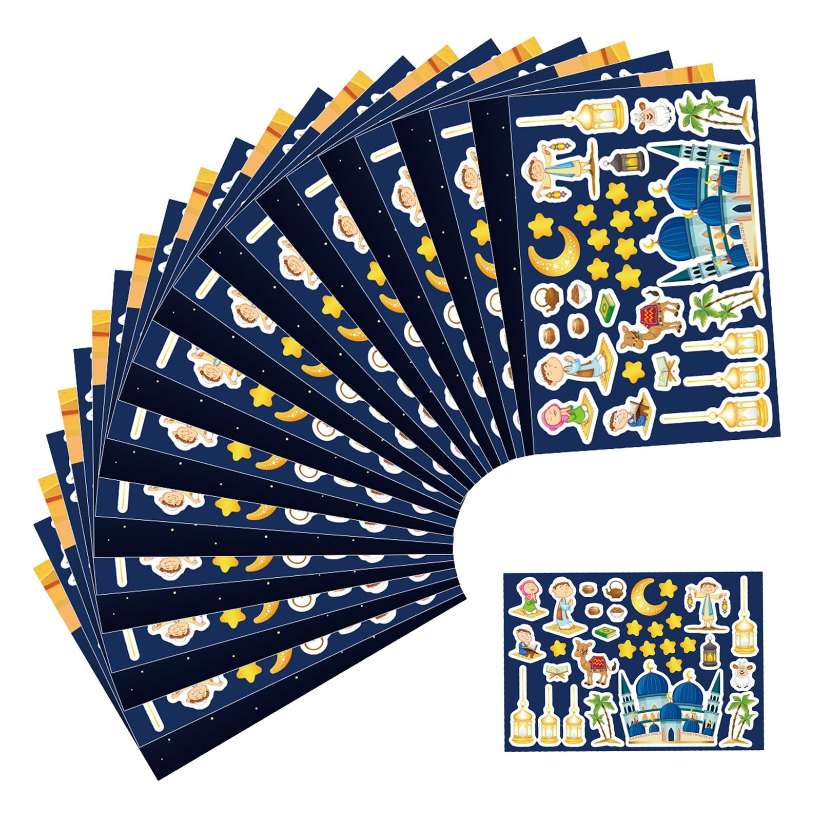 24pcs Eid Stickers And Scene Card Boards Stickers Stickers Eid Craft ...
