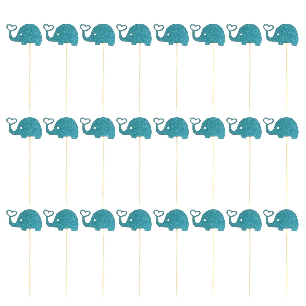24pcs Elephant Cake Topper Small Elephant Cupcake Picks for Baby Shower ...