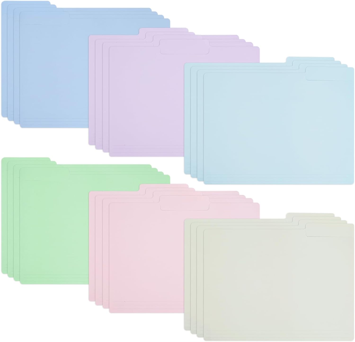 24pcs File Folders Letter Size, 6 Vibrant Colors File Folders for ...