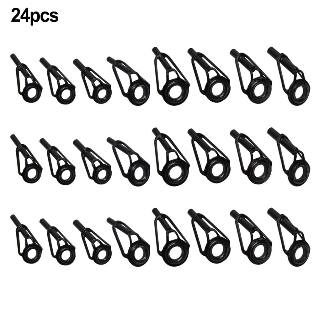 24Pcs Fishing Rod Tip Repair Kit Stainless Steel Ceramic Ring Guide ...
