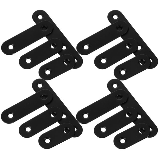 24pcs Flat Plate Brackets Straight Flat Braces Metal Brace Brackets ...