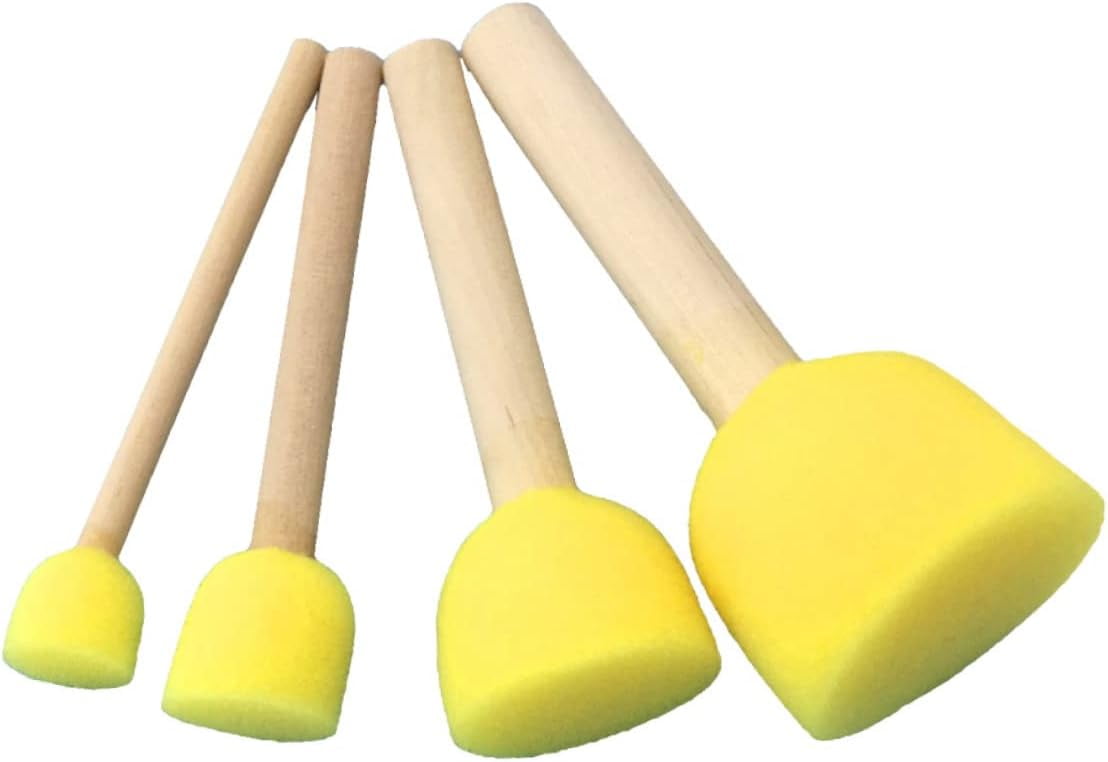 24pcs Foam Paint Brush Round Paint Brush Paint Set Foam Sponge Brush Sponge Paint Tool Sponge ...