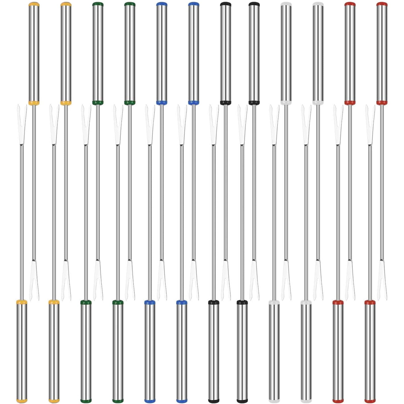 24pcs Fondue Forks, 9.4In Stainless Steel Fondue Sticks Color Coded ...