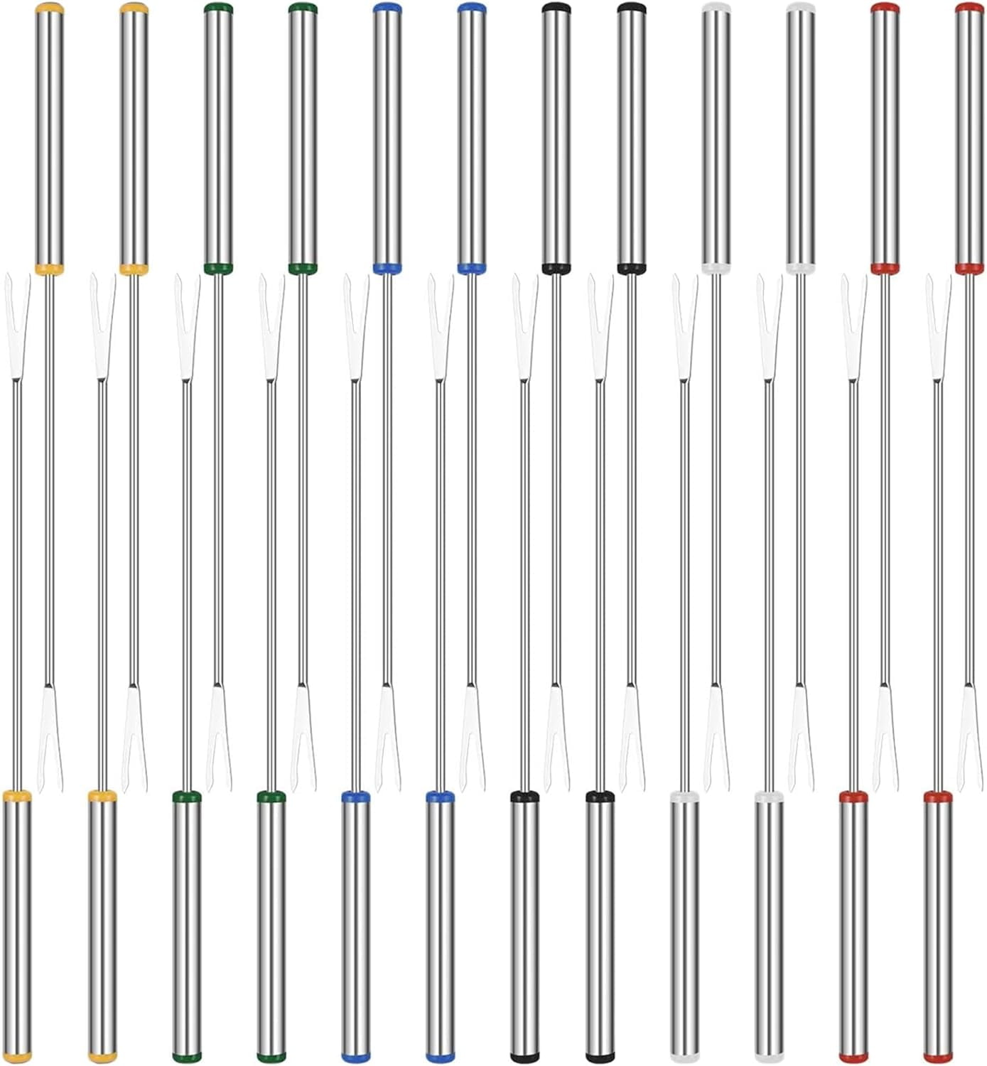 24pcs Fondue Forks, 9.4In Stainless Steel Fondue Sticks Color Coded ...