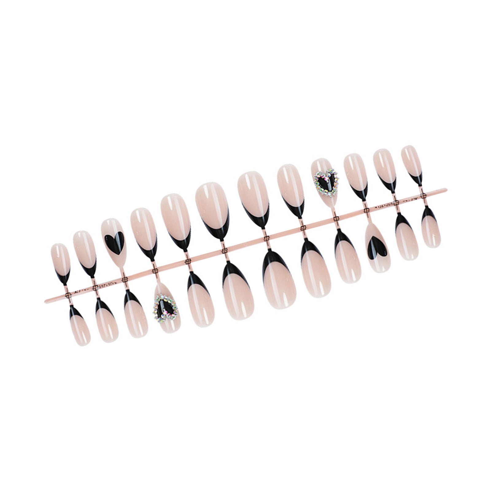24pcs French Tip Acrylic Nails Almond False Nails on Nails Easy To ...