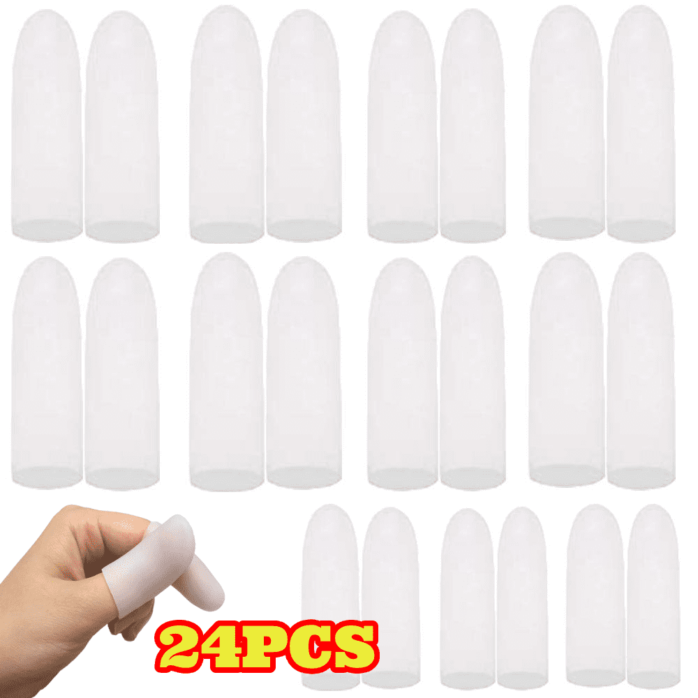 24pcs Gel Finger Protector Caps Gloves, Finger Cots/Covers, Silicone ...