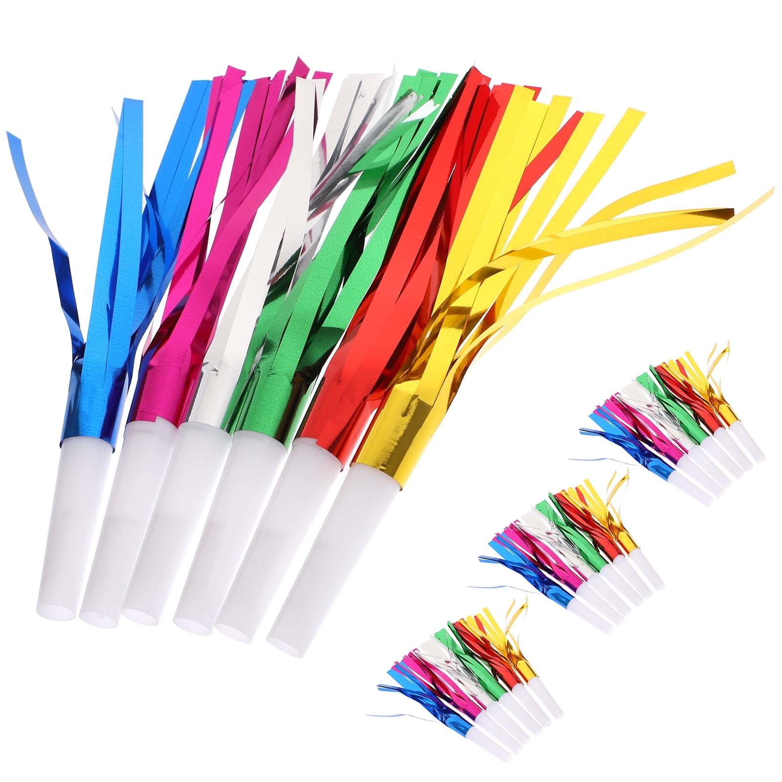 SOFIAMART Glitter Fringed Metallic Blowouts, Noise Maker Whistles, Kids ...