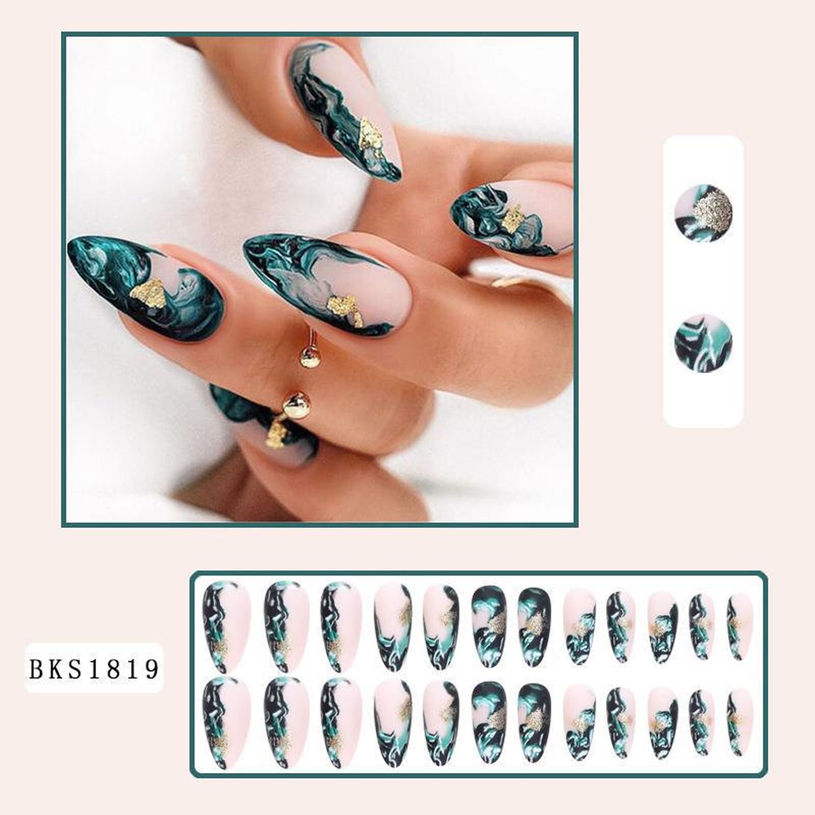 24pcs Gradient Detachable Nail Patches, Wearable Fake Nails, Long ...