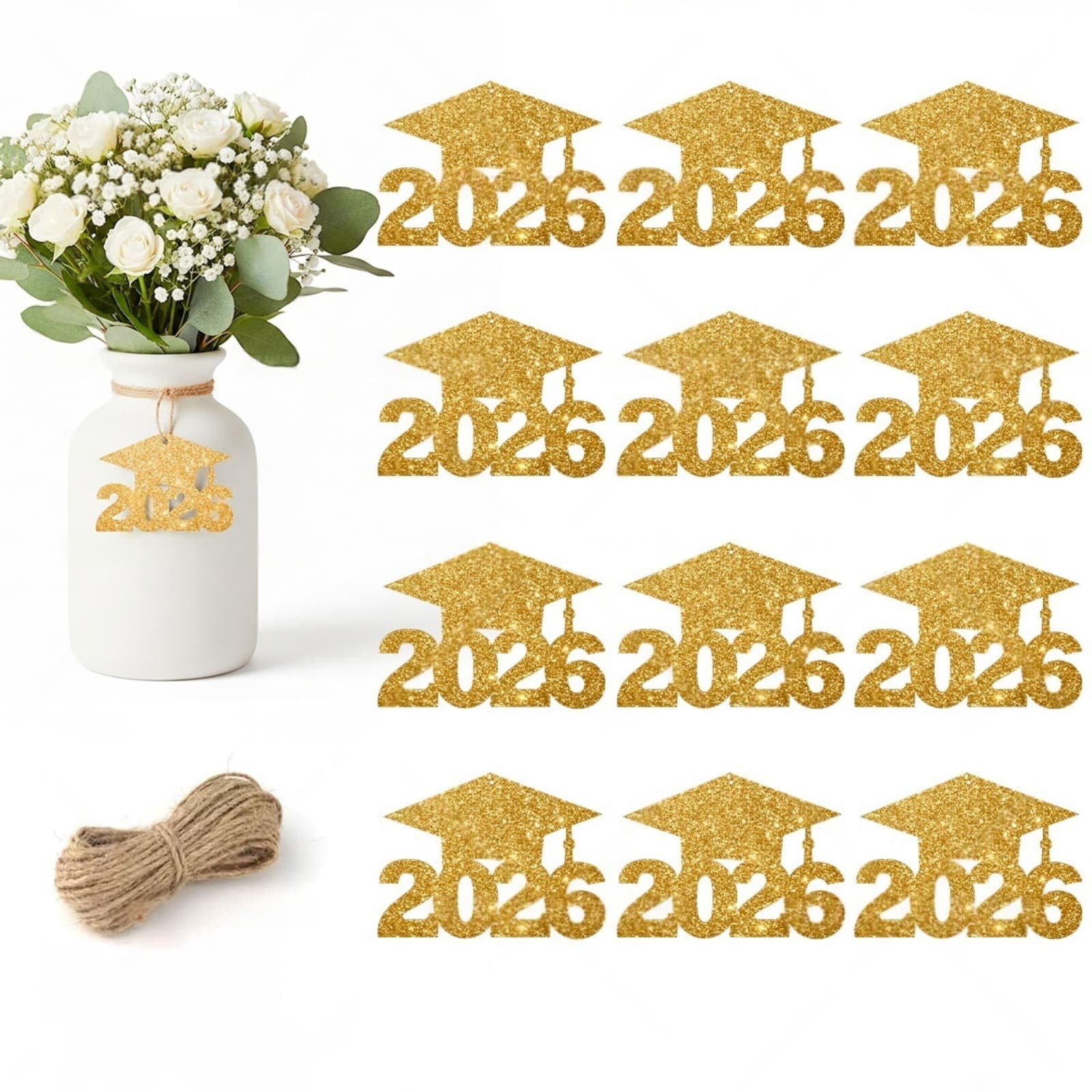 24pcs Graduation Party Paper Hanging Vase Centerpieces With Hanging ...