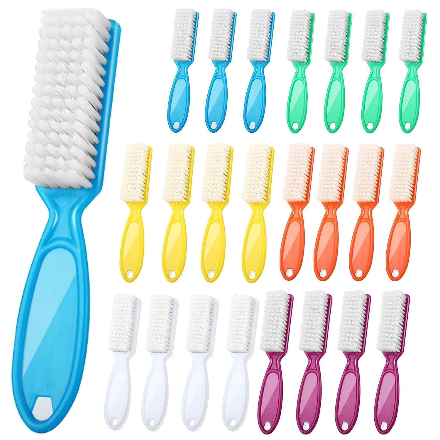 24pcs Handle Grip Nail Brush - Finger Nail Brushes for Cleaning ...