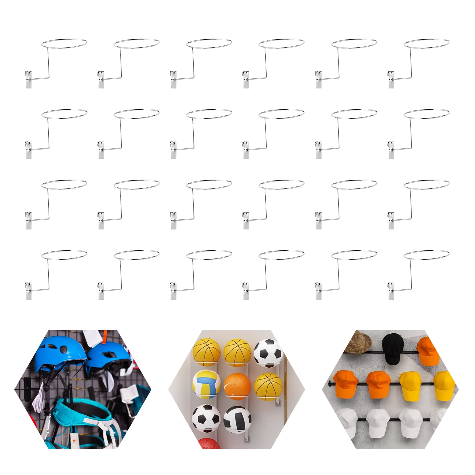 24pcs Hat Racks, Hat Hanger Gridwall Hooks, Slat Panels Cap Rack for ...