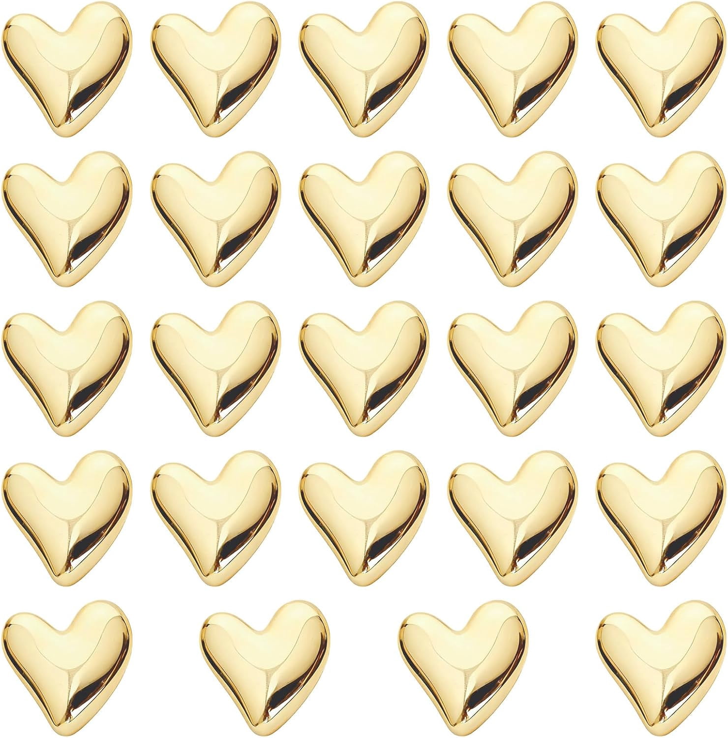 24pcs Heart Refrigerator Magnets Gold Cute Magnets for Fridge 0.78in ...