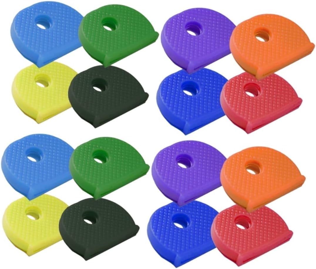 Colored Tabs 24pcs Plastic Tags Colored Labels Rubber Key Toppers Key ...