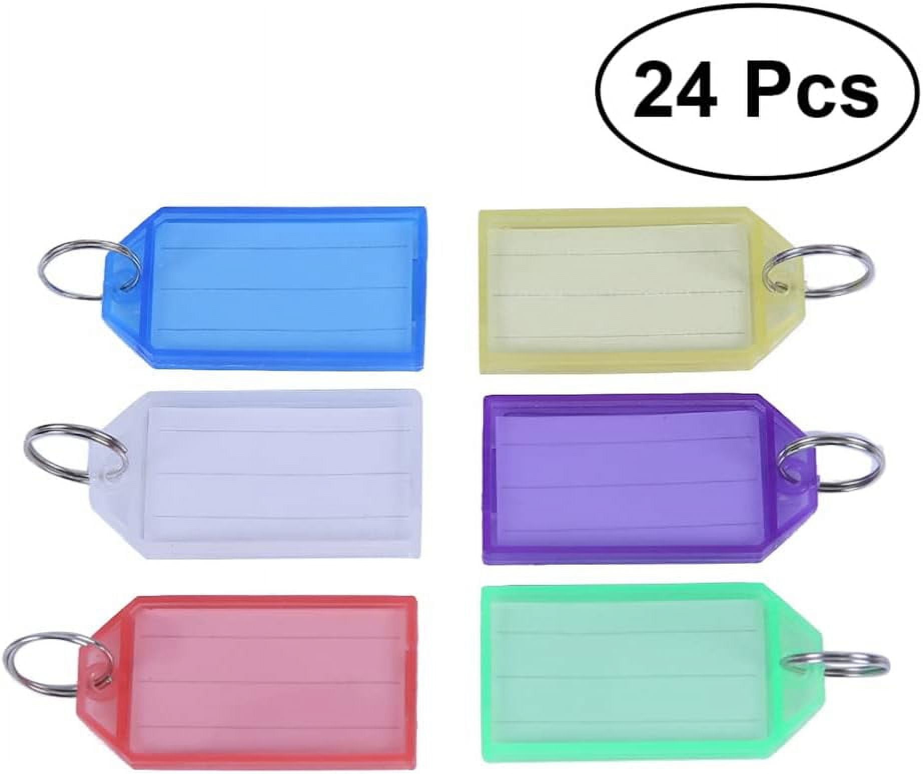 24pcs Key Tags with Labels with Ring Tough Key Fobs Label Window ...