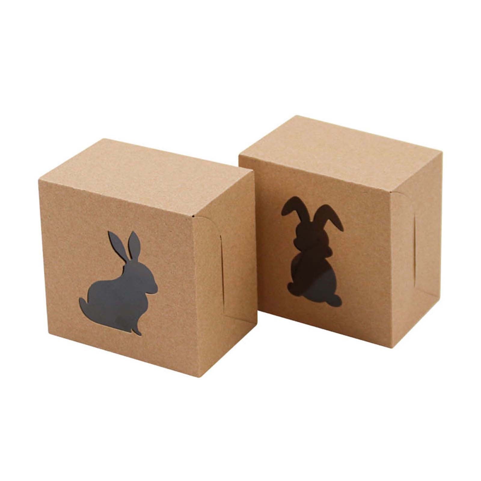 24pcs Kraft Paper Easter Gift Boxes with Bunny-Shaped Window – Treat ...
