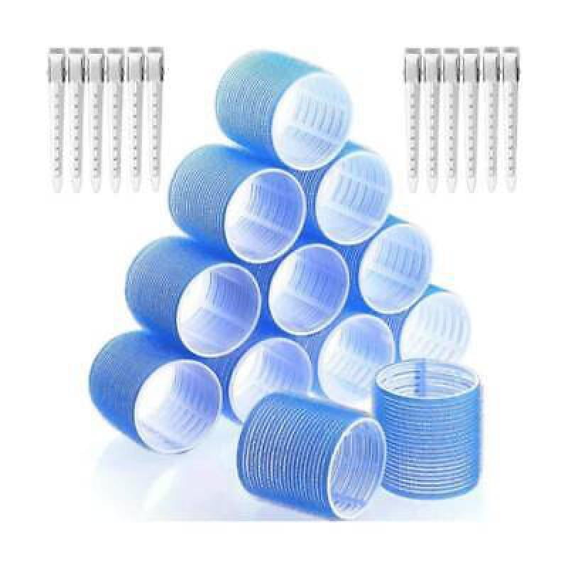 24pcs Large Hair Rollers Set with 12 Jumbo Rollers and 12 Clips for ...