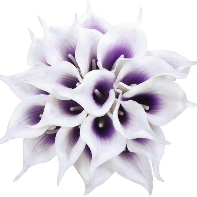 24pcs Latex Real Touch Orange Calla Lily Artificial Flowers Arrangement ...