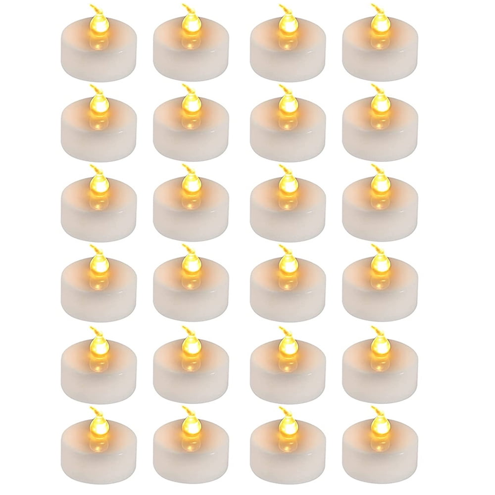 24pcs Led Tealight Candles Realistic Flameless Candles Big Capacity ...