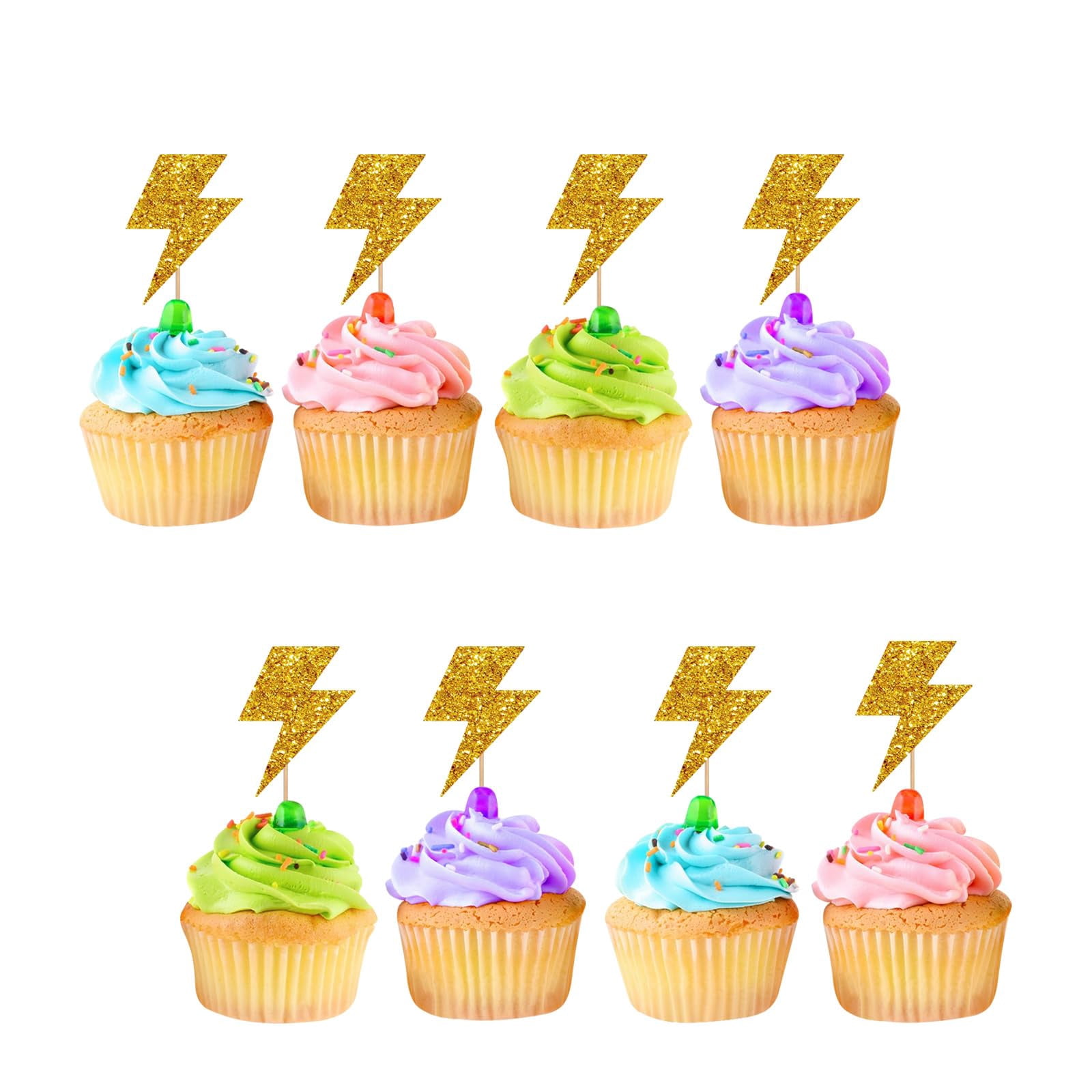 24pcs Lightning Cupcake Toppers for Baby Shower, Lightning Sign Cupcake ...
