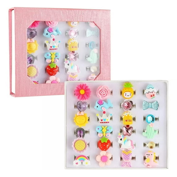 Generic Heart-Shaped Pink Rings, 24-Pack - Walmart.com