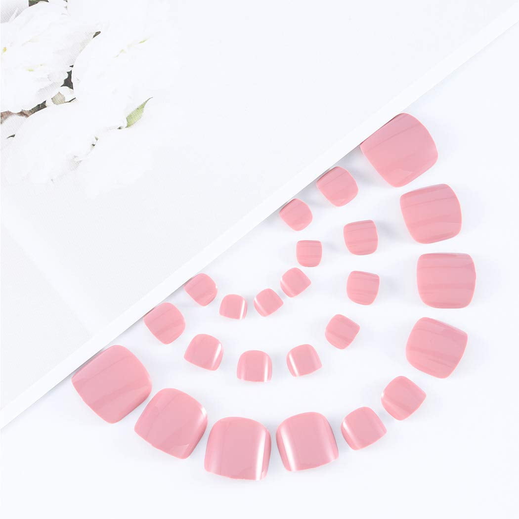 24pcs Matte Fake Toenails for Women Press On False Toe Nails for Big ...