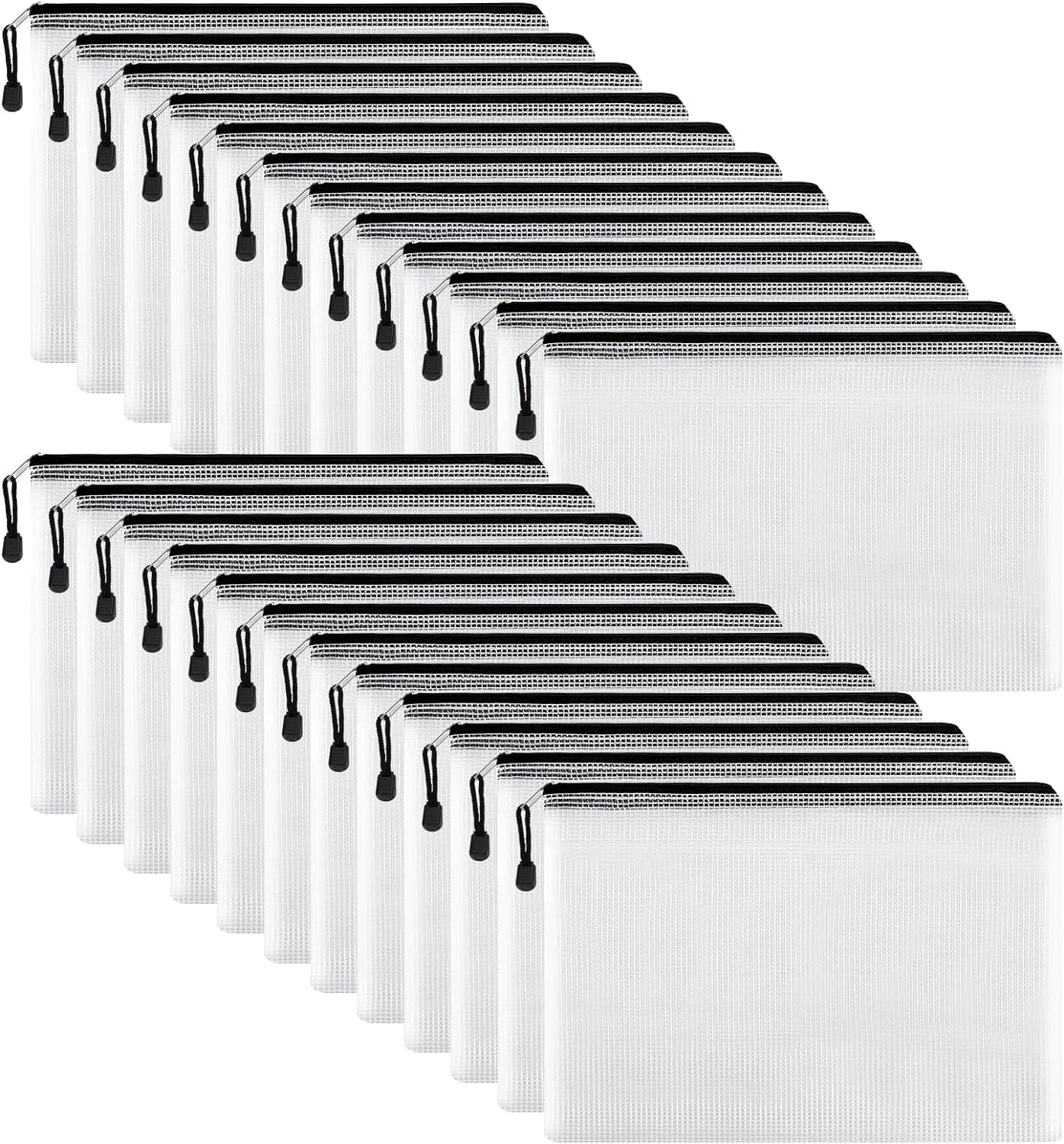 24pcs Mesh Zipper Pouch Bags, A4 Zipper Bags for Organizing Storage ...