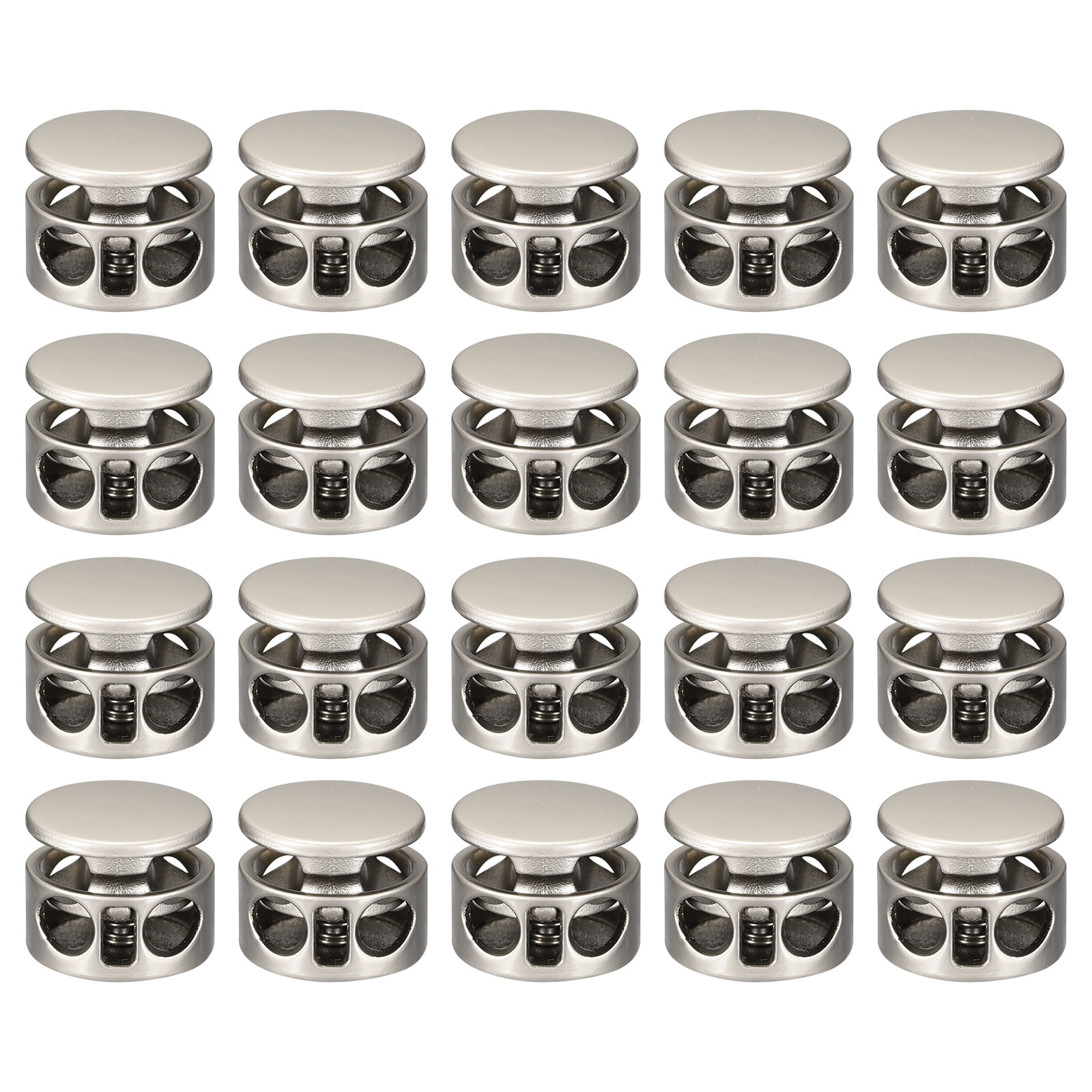 24pcs Metal Cord Locks, Double Hole Spring Toggle Stopper Cord Stops ...