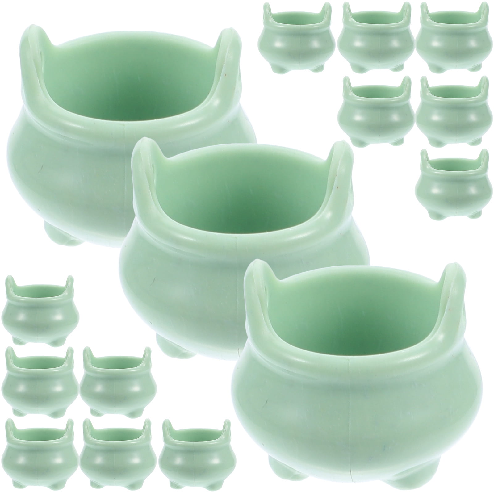 24pcs Cauldron Plastic Pots for Halloween Decoration Light Green ...